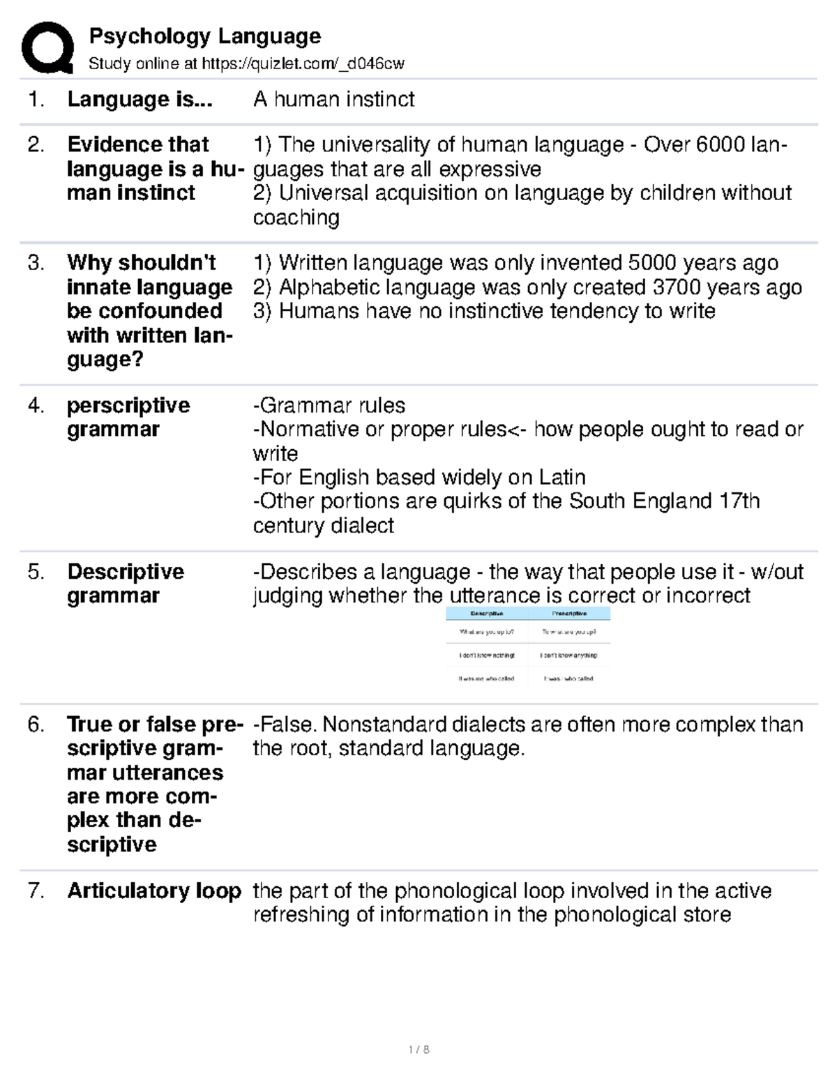 Psychology Language - Study online at quizlet/_d046cw Language is... A ...