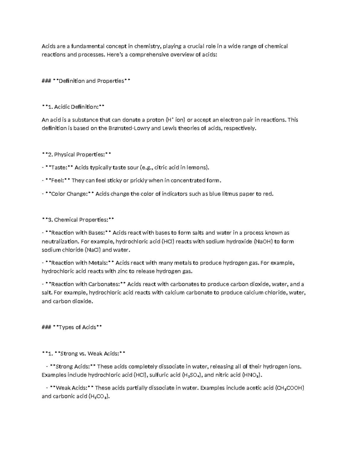 Acids - Here’s a comprehensive overview of acids: Definition and ...