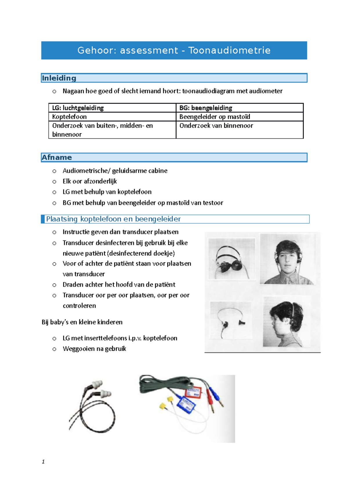Toonaudiometrie - Gehoor: assessment - Toonaudiometrie Inleiding o ...