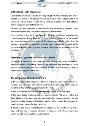 Ortho lec 9 - Orthodontics - Studocu