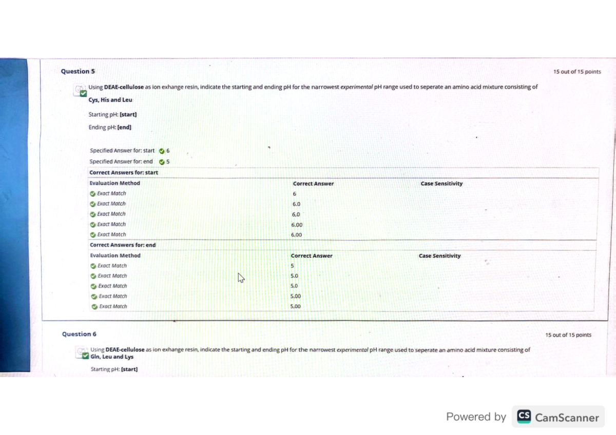 Prac4 -BCM251 - Practical 4 2024 solutions - Question 5 15 out of 15 points Using as ion exhange ...
