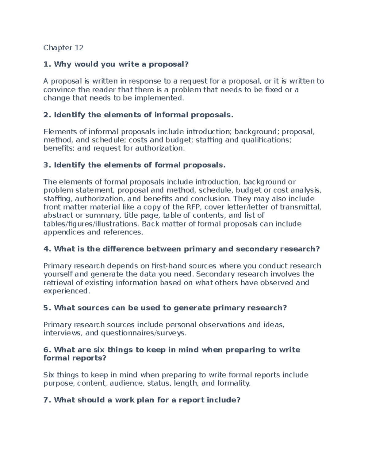 Chapter 12 - Review Questions corresponding to textbook: Communicating ...