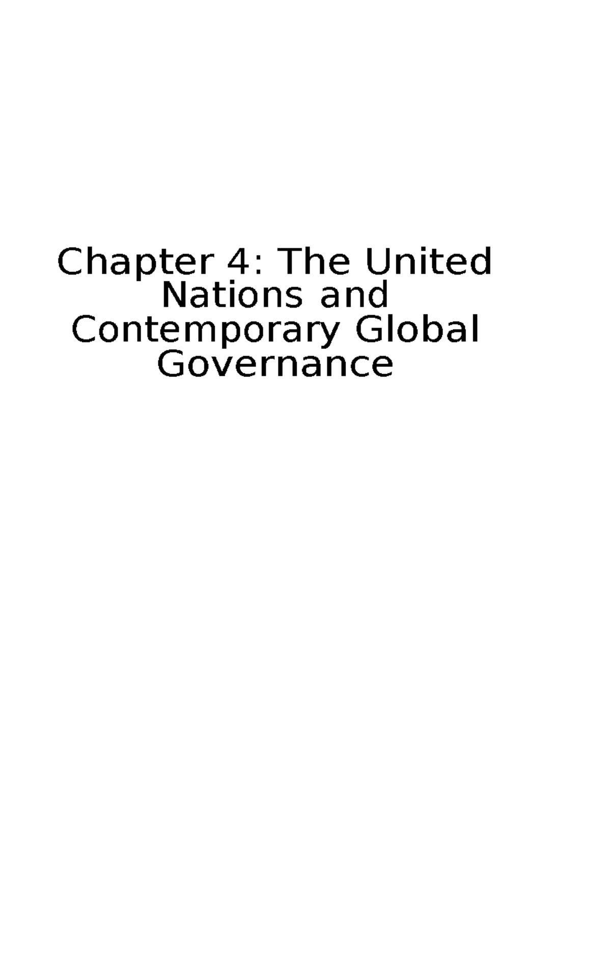 Chapter-4 - None - Chapter 4: The United Nations and Contemporary ...