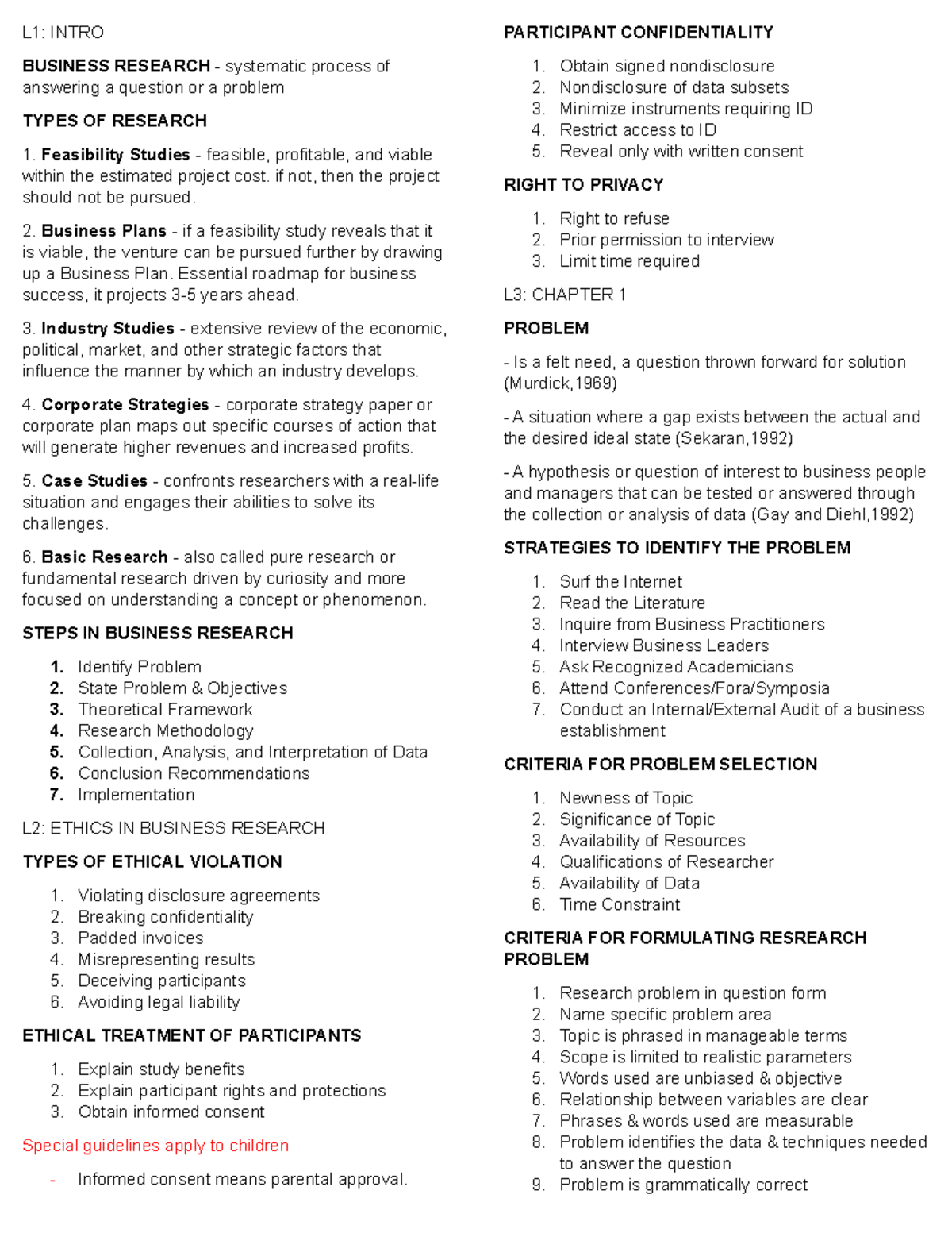 BR Intro-CHAP 8 - tdkdkc - L1: INTRO BUSINESS RESEARCH - systematic process of answering a ...
