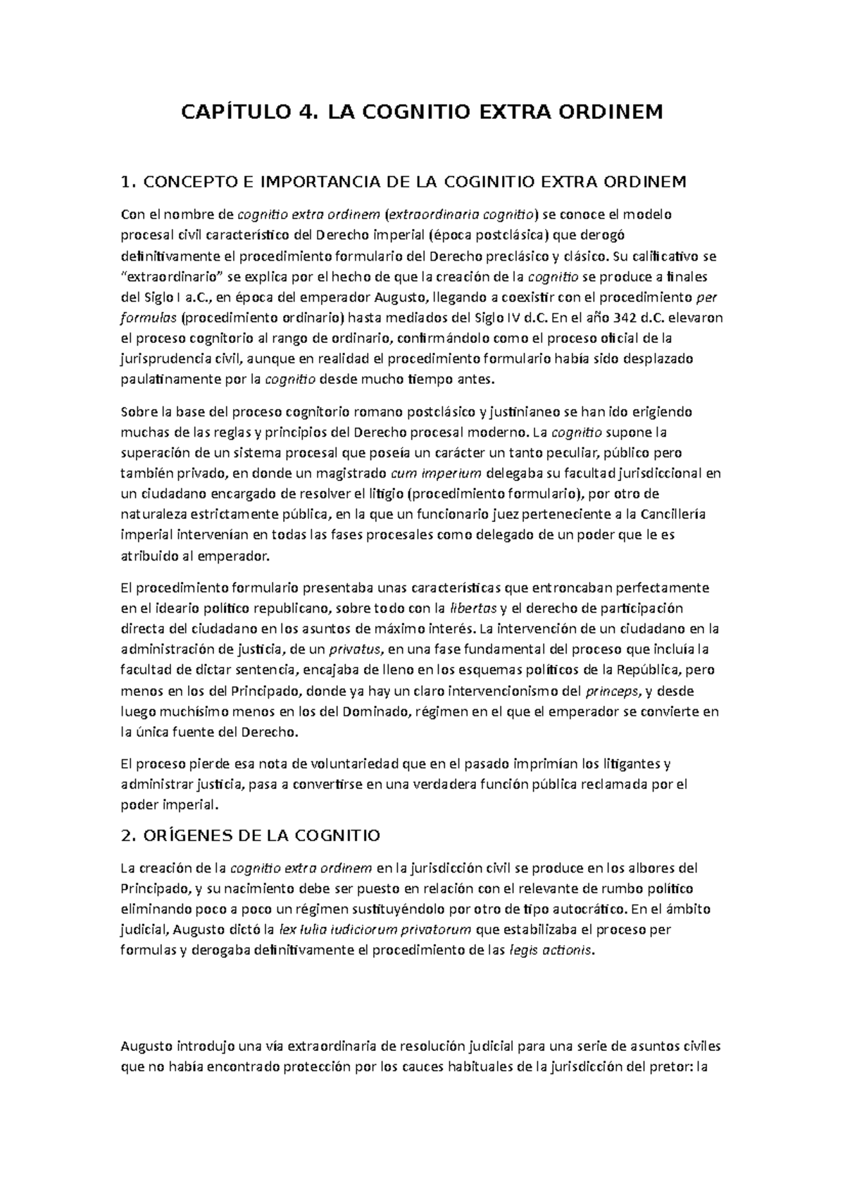 Capítulo 4 LA Cognitio Extra Ordinem - CAPÍTULO 4. LA COGNITIO EXTRA ...