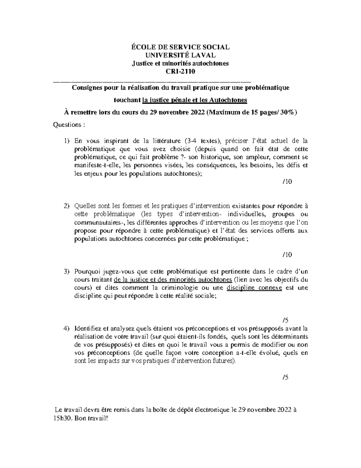 Consignes TP1 2022 - Consigne - ÉCOLE DE SERVICE SOCIAL UNIVERSITÉ ...
