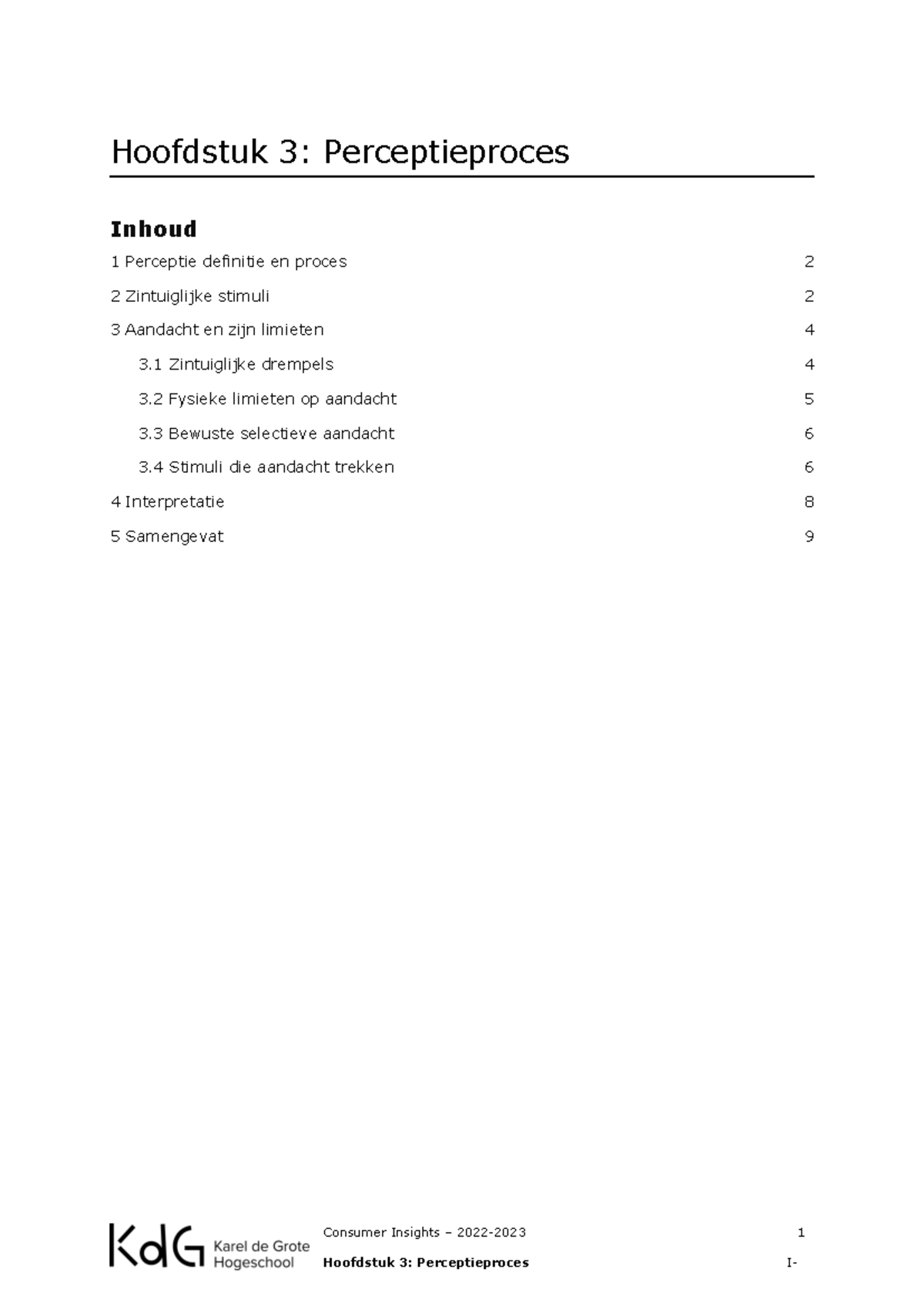 H03-Perceptieproces-Theorie - Hoofdstuk 3: Perceptieproces - Consumer ...