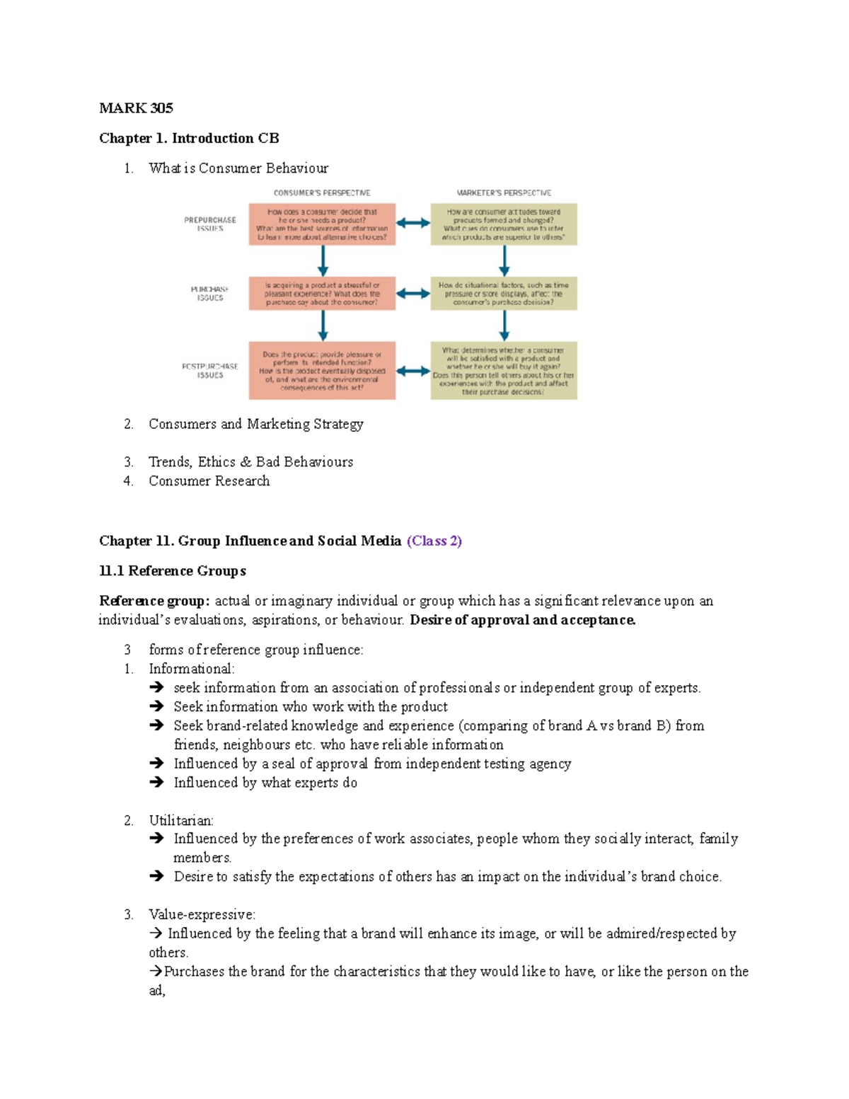 MARK 305 notes - MARK 305 Chapter 1. Introduction CB What is Consumer ...