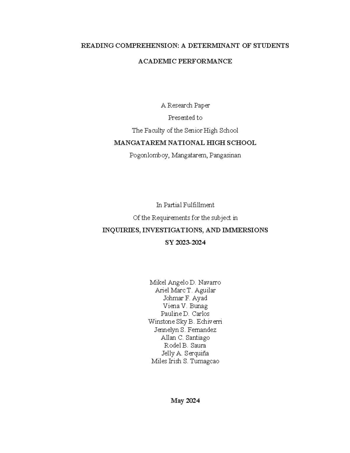 Chapter-1- Edited - READING COMPREHENSION: A DETERMINANT OF STUDENTS ...