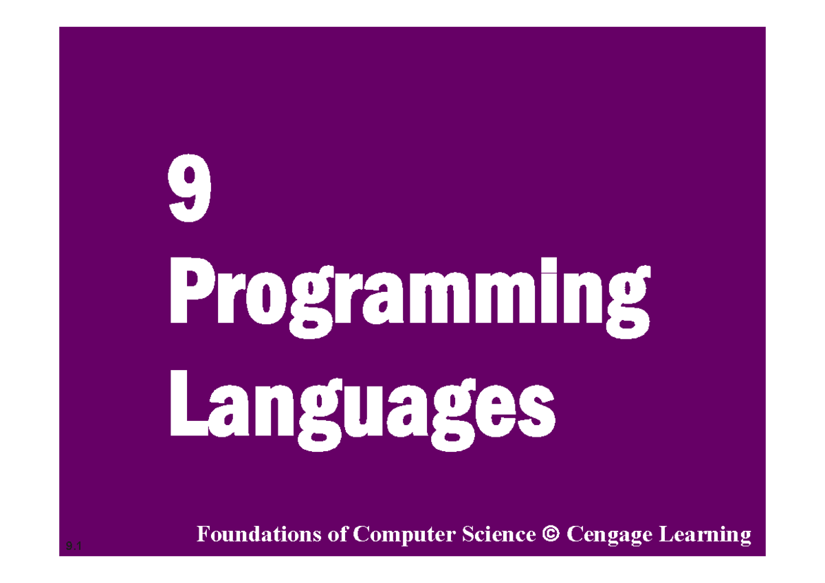 COS1521-foundation of computer science - chapter 09 - 9 Programming ...