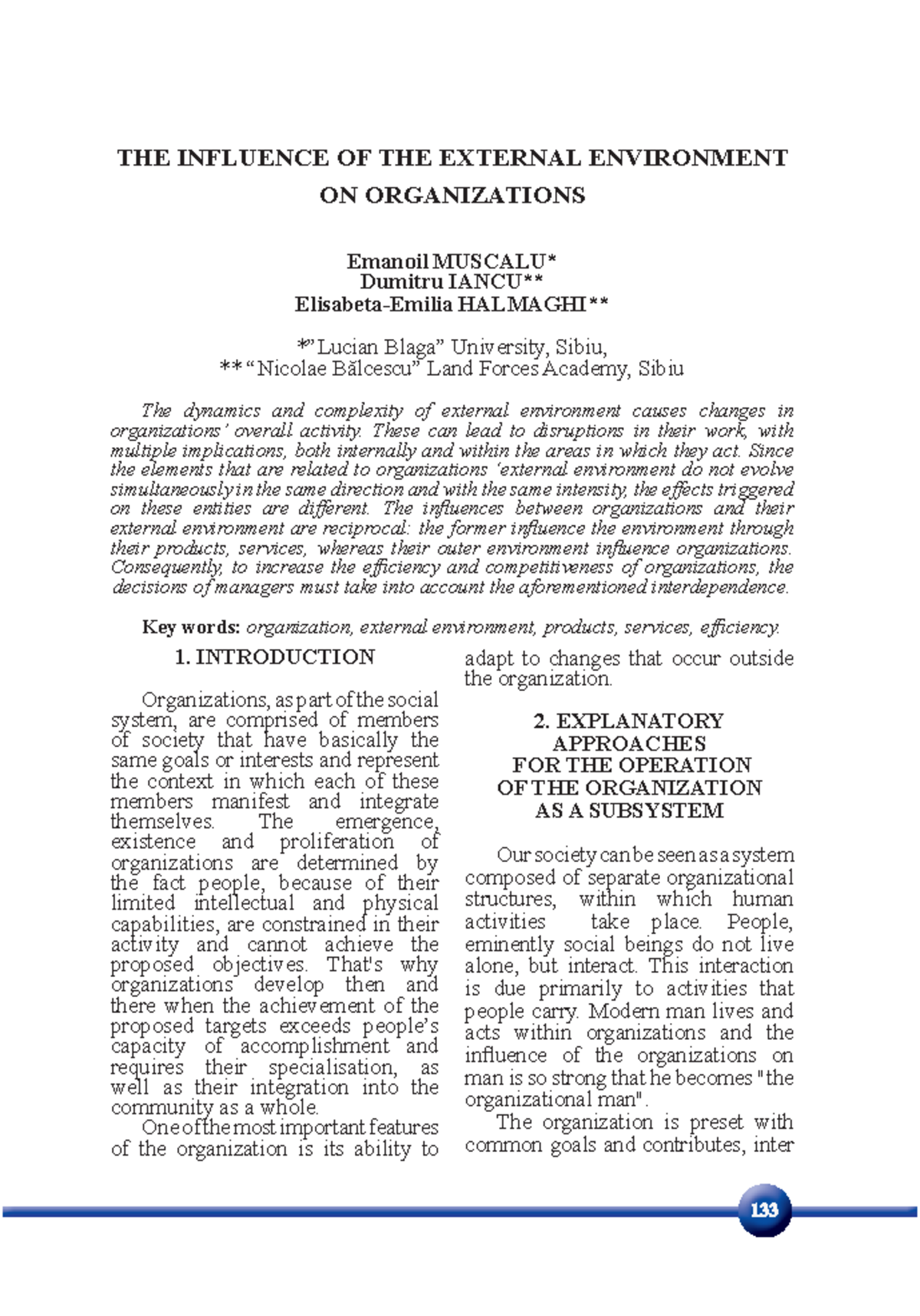 THE Influence OF THE External Environment-2 - THE INFLUENCE OF THE ...
