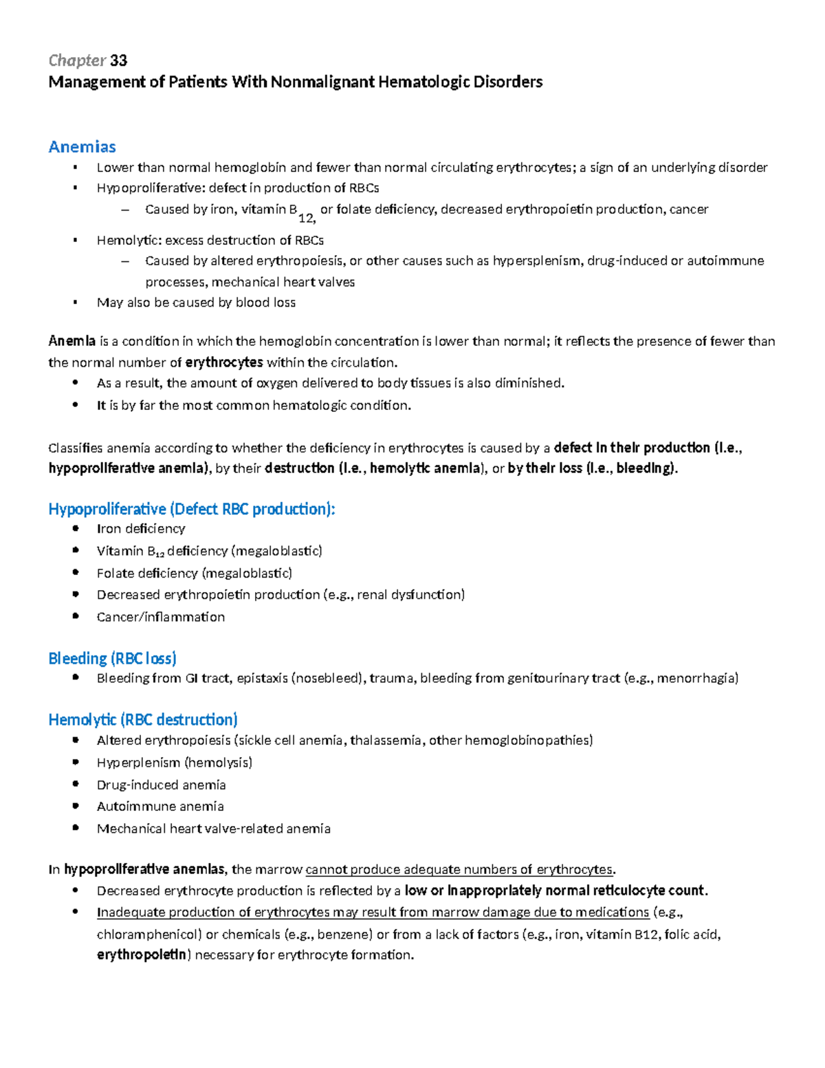 None Malignant Hematologic Disorders Management - Chapter 33 Management ...