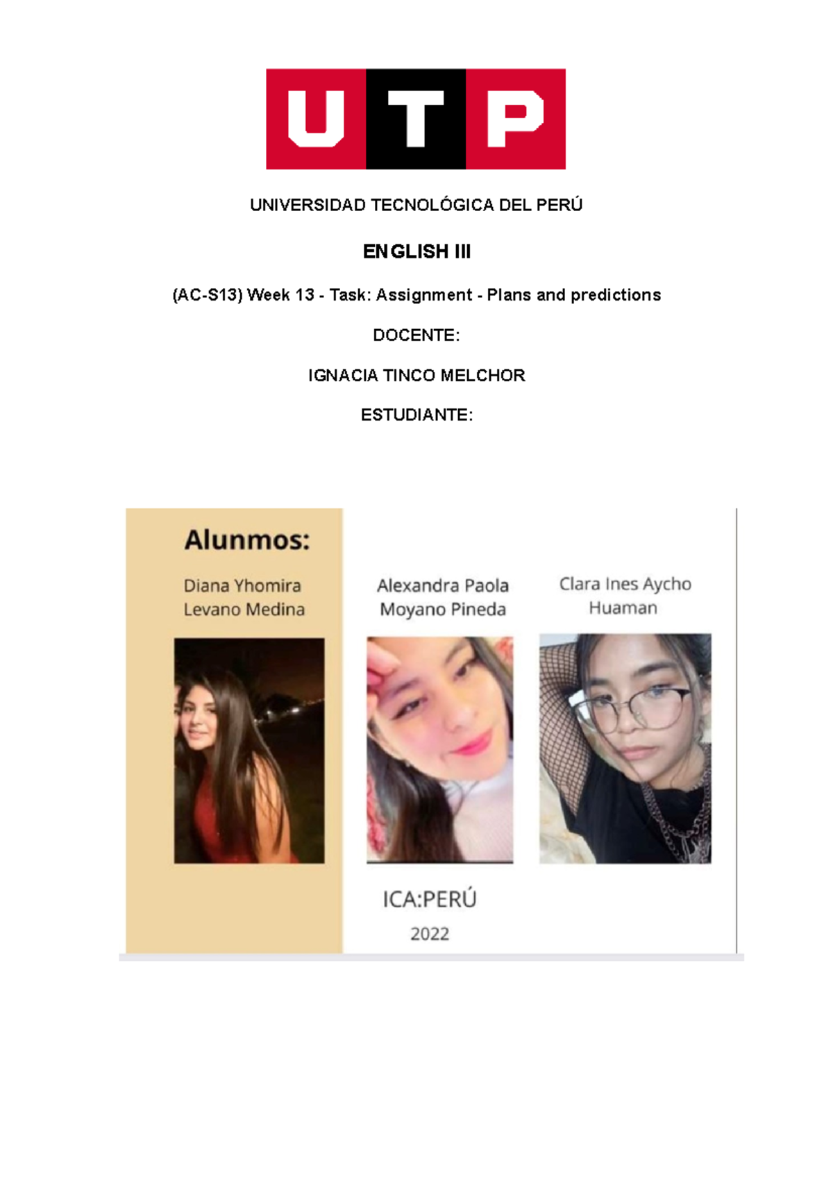 TA Ingles . oficial - sss - UNIVERSIDAD TECNOLÓGICA DEL PERÚ ENGLISH ...