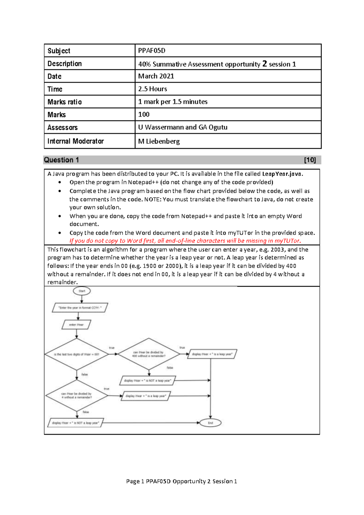 PPAF05D example final paper C - Subject PPAF05D Description 40% Summative Assessment opportunity ...