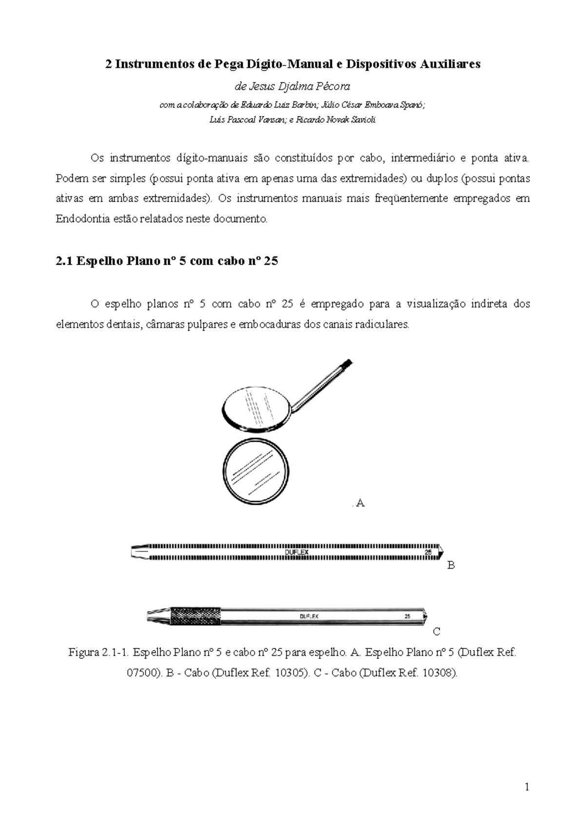 Instrumentais Endodonticos 02 - 2 Instrumentos de Pega DÌgito-Manual e ...