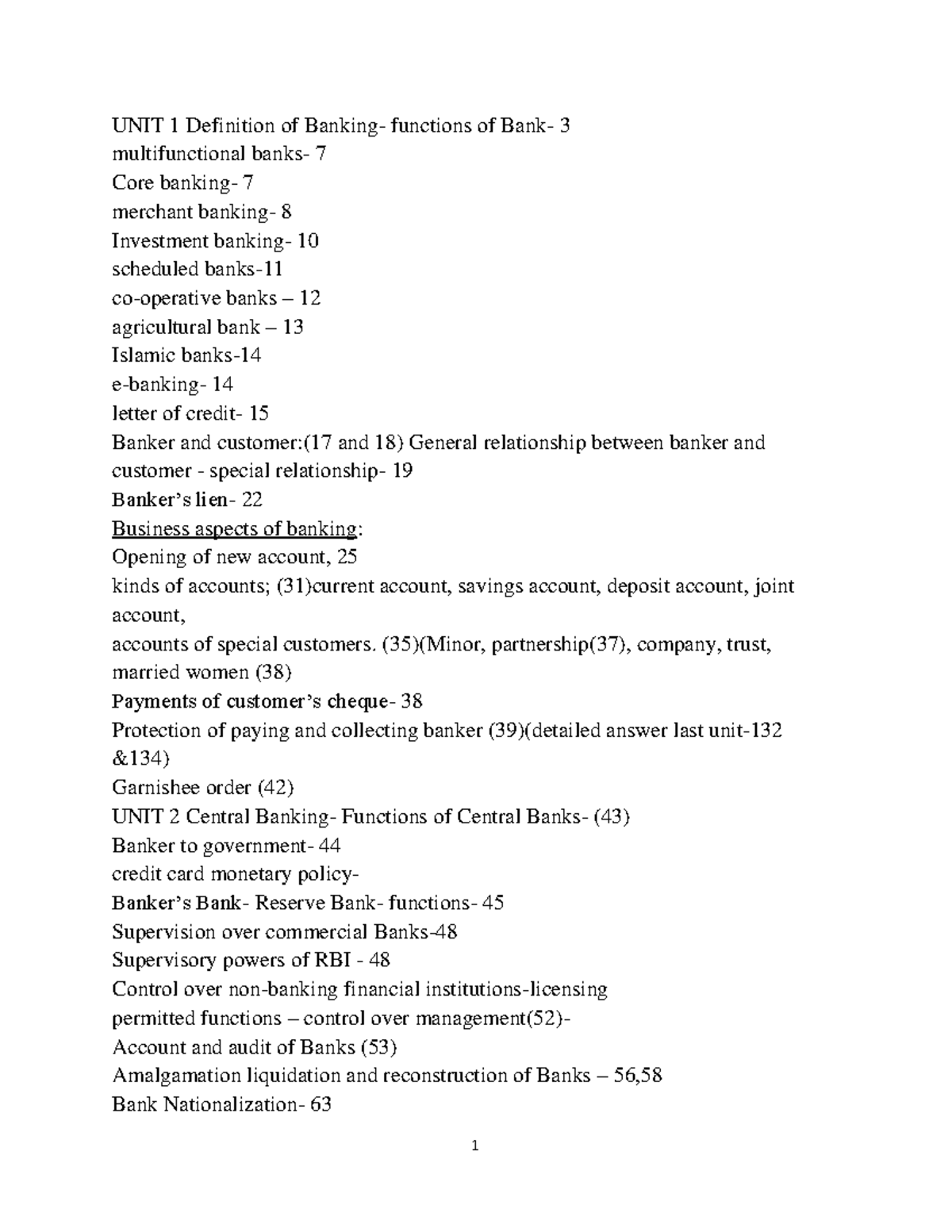 Banking laww Sem 5 - UNIT 1 Definition of Banking- functions of Bank- 3 ...