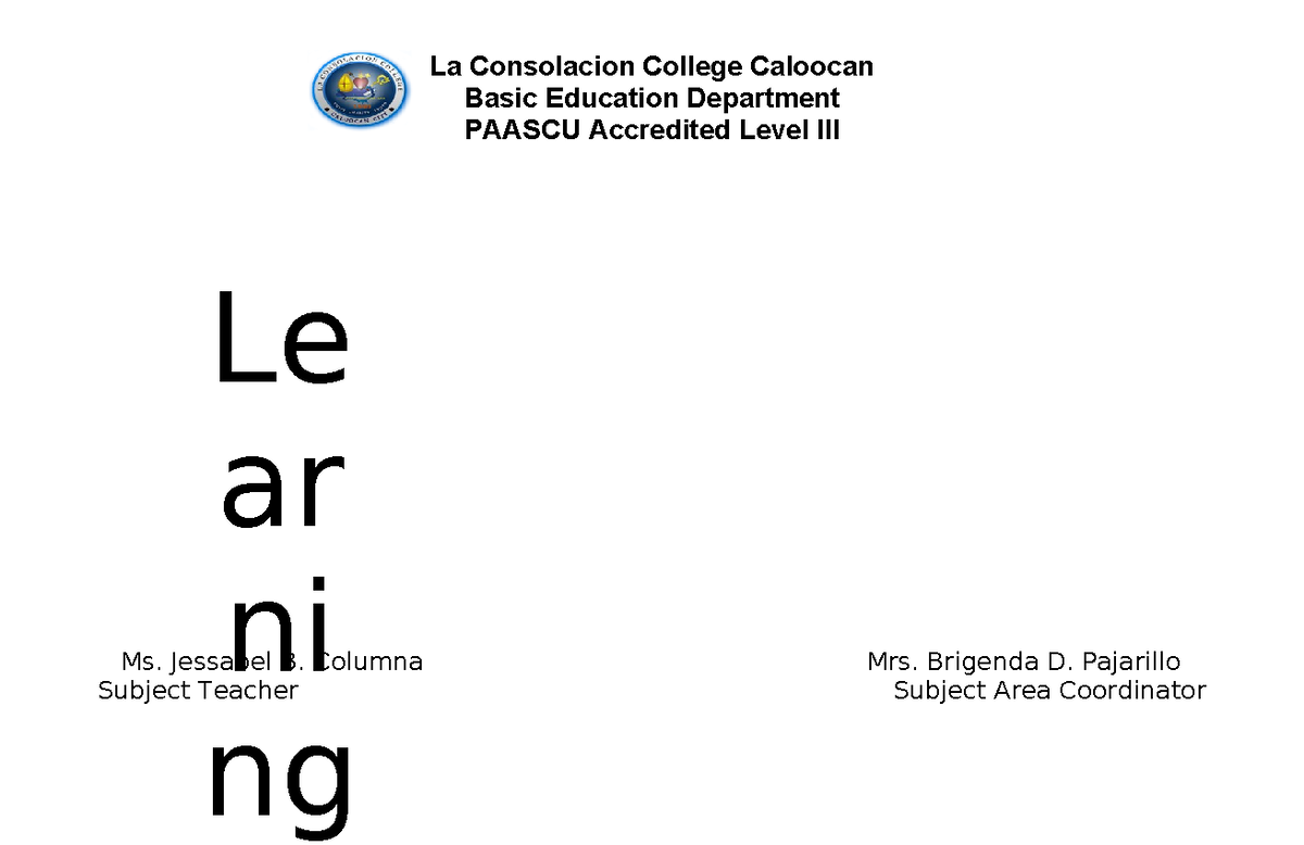 WEEK 1 - Lesson Plan - Basic Education Department PAASCU Accredited ...