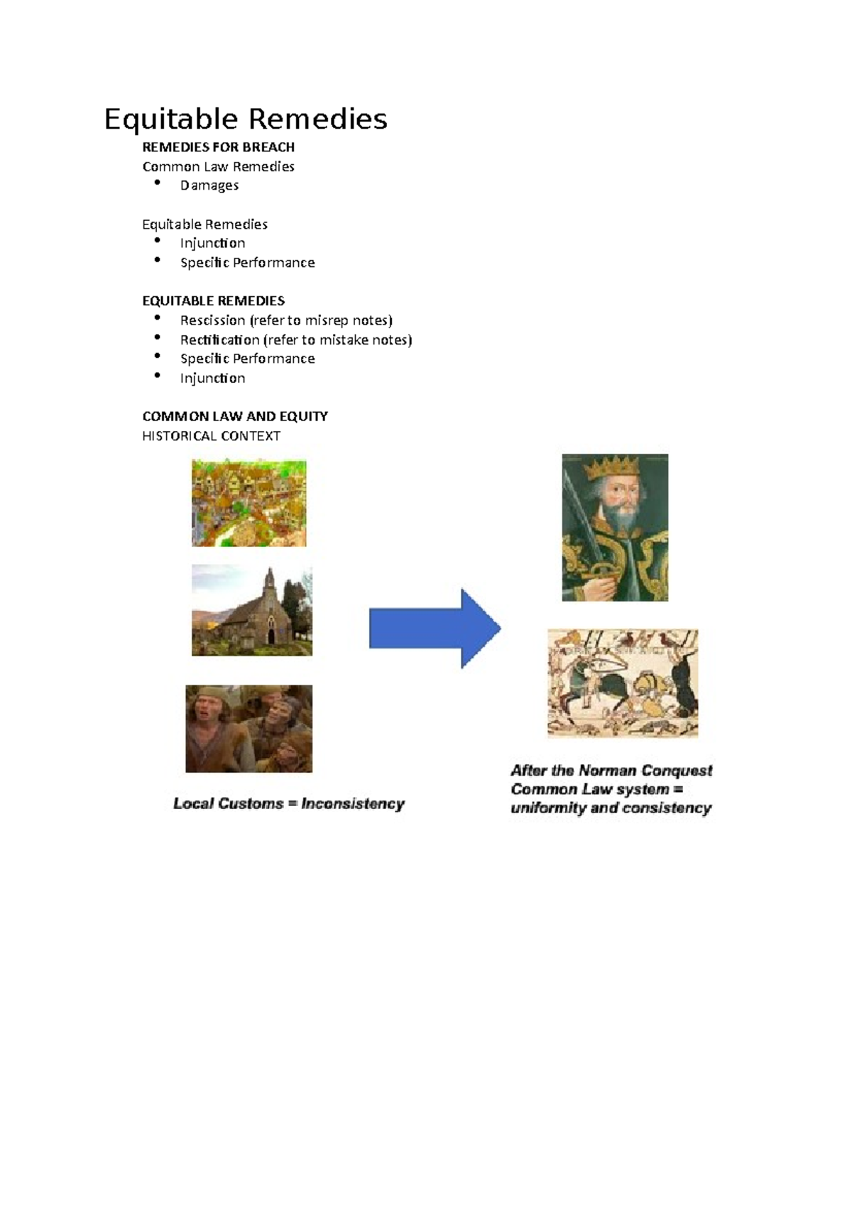 Equitable Remedies Lecture 19 - Equitable Remedies REMEDIES FOR BREACH ...