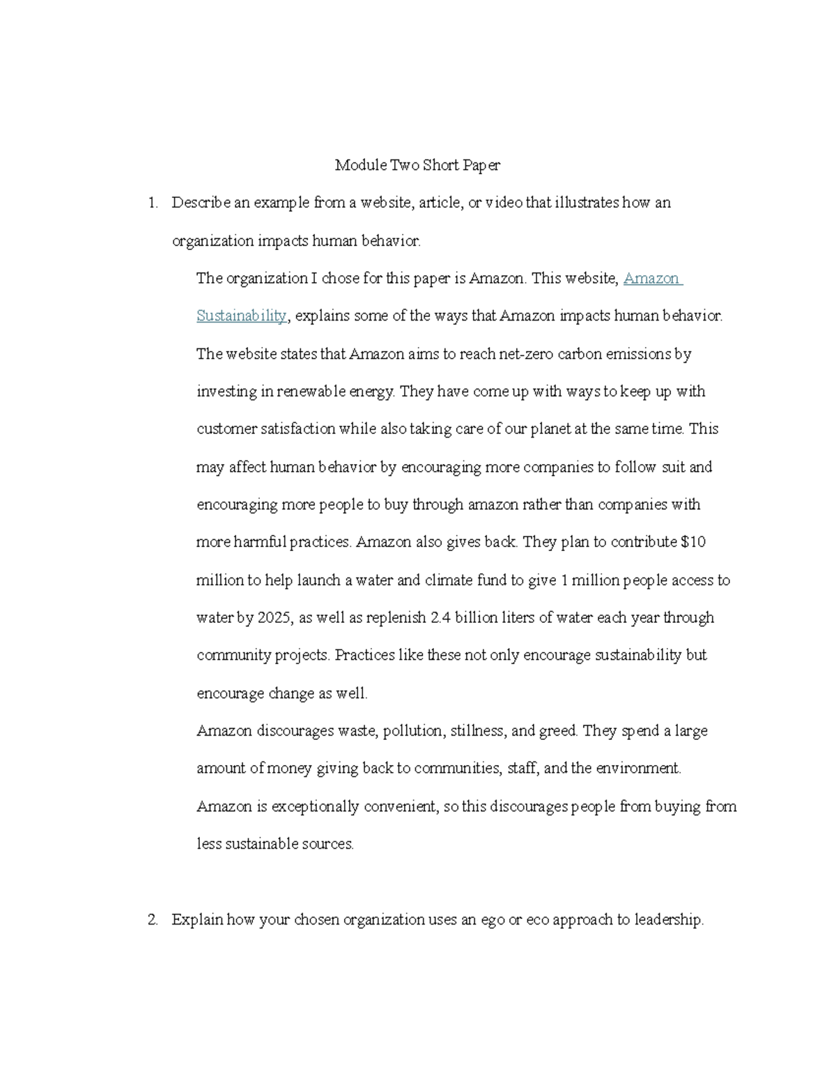 IDS 150 Mod Two Short Paper - Module Two Short Paper Describe an ...