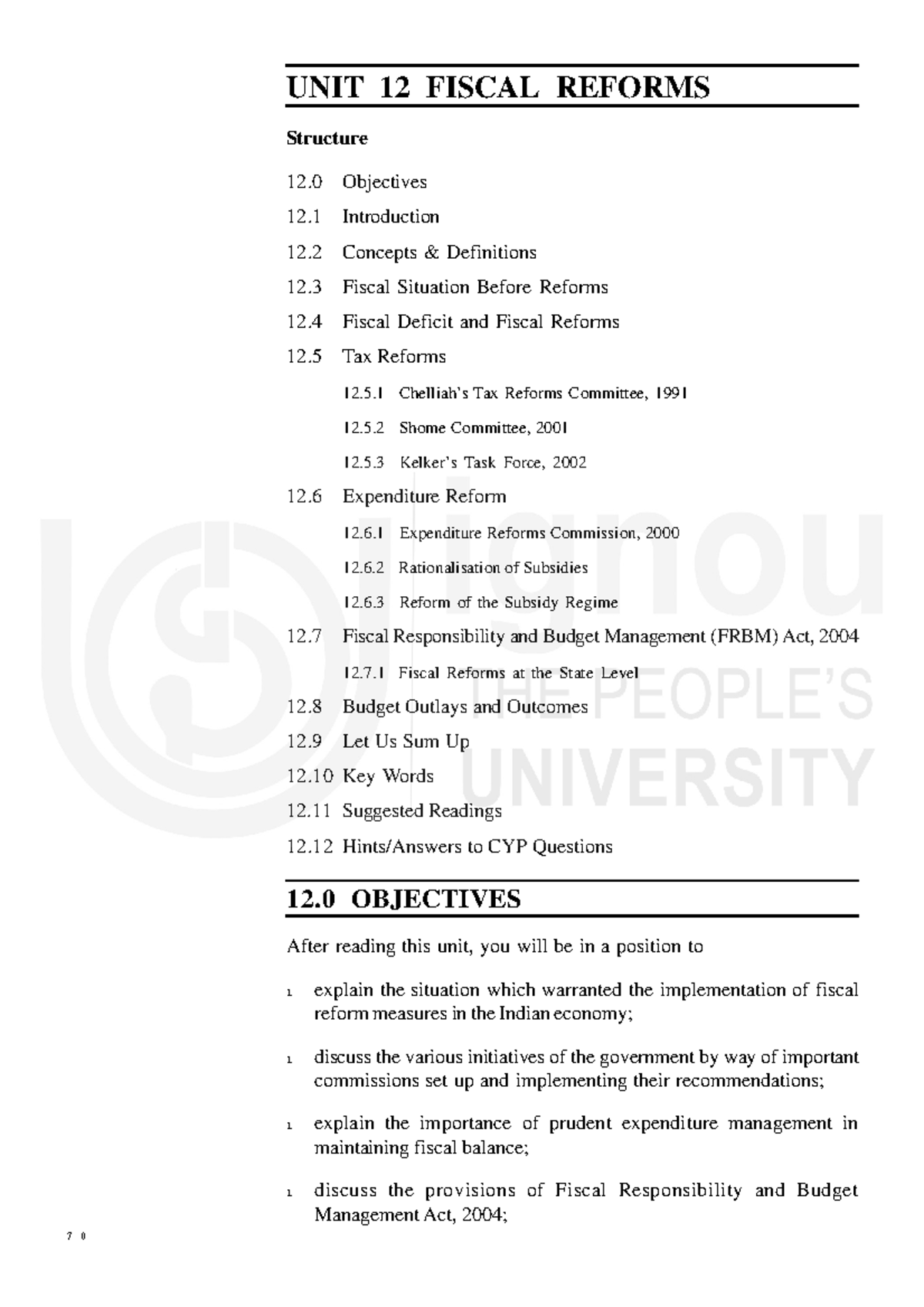 Unit-12 - Ba prog sem6 fiscal reforms - Fiscal and Monetary Issues UNIT ...