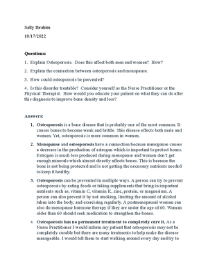 Lecture Homework 3- Renal System - Sally Ibrahim Lecture Homework #3 ...