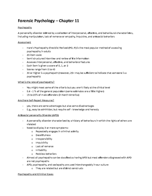 Forensic Psychology notes - Kimberly Burton - Forensic Psychology notes ...
