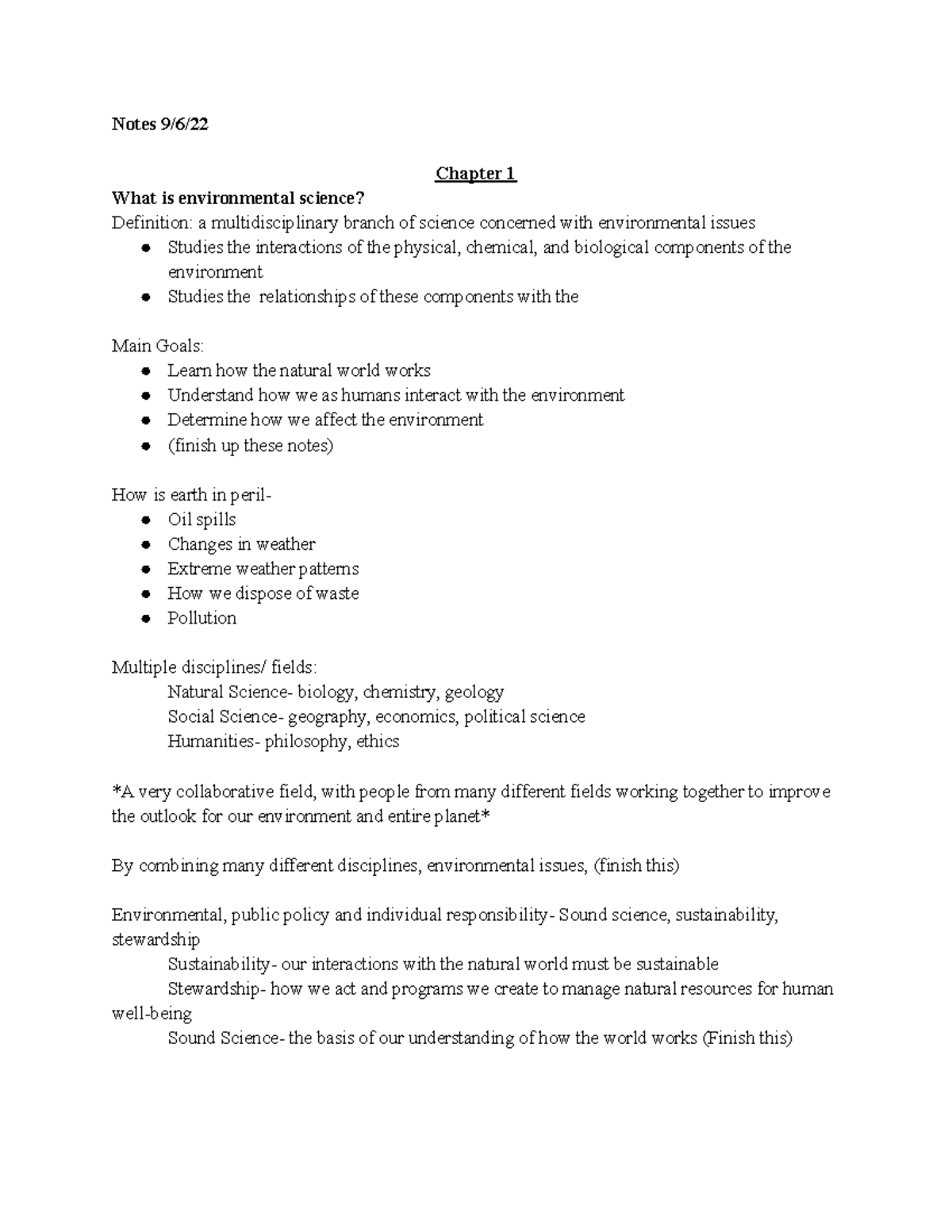 Survey Of Enviromental Science Notes 9 6 Chapter 1 What Is survey-of-enviromental-science-notes-9-6-chapter-1-what-is
