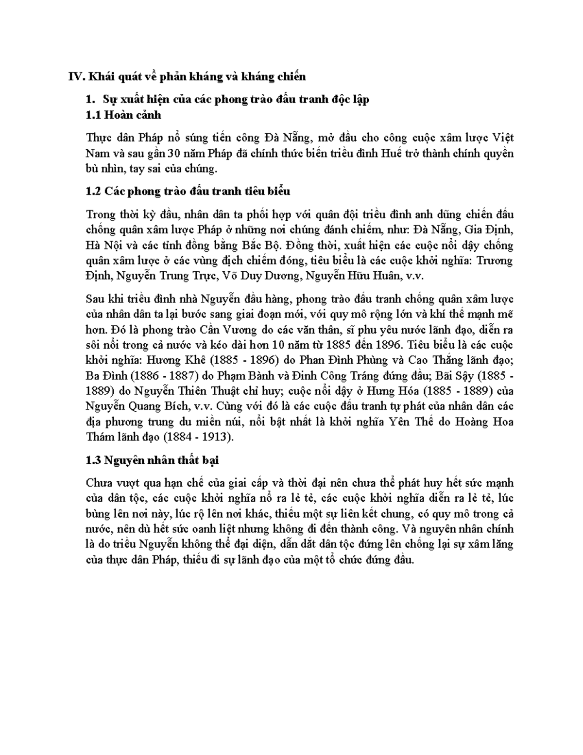 Lịch-Sử-Đảng - LICH SU DANG CSVN - IV. Khái quát về phản kháng và kháng ...