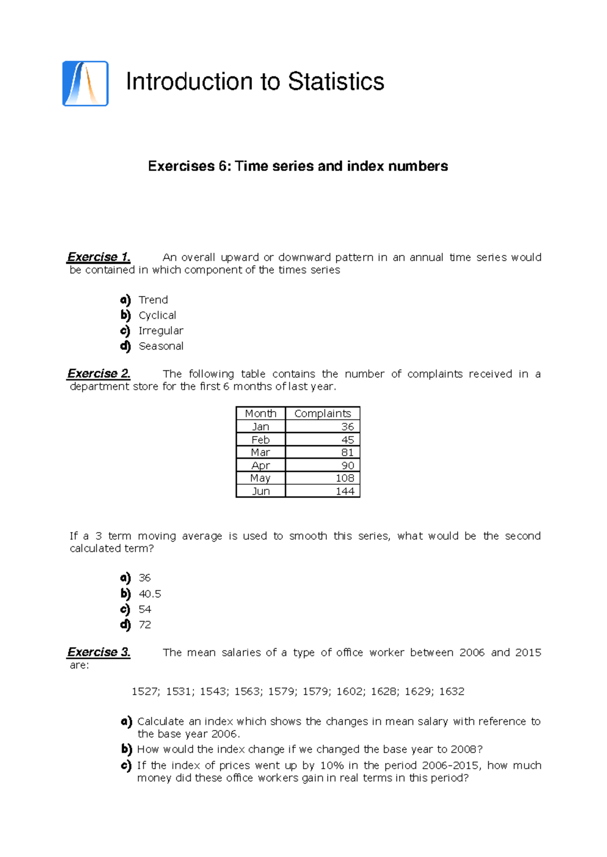 Index ex - EKN320 individual assignment. - Introduction to Statistics ...