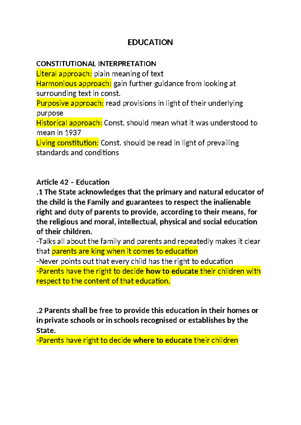 Education - Study material - EDUCATION CONSTITUTIONAL INTERPRETATION ...