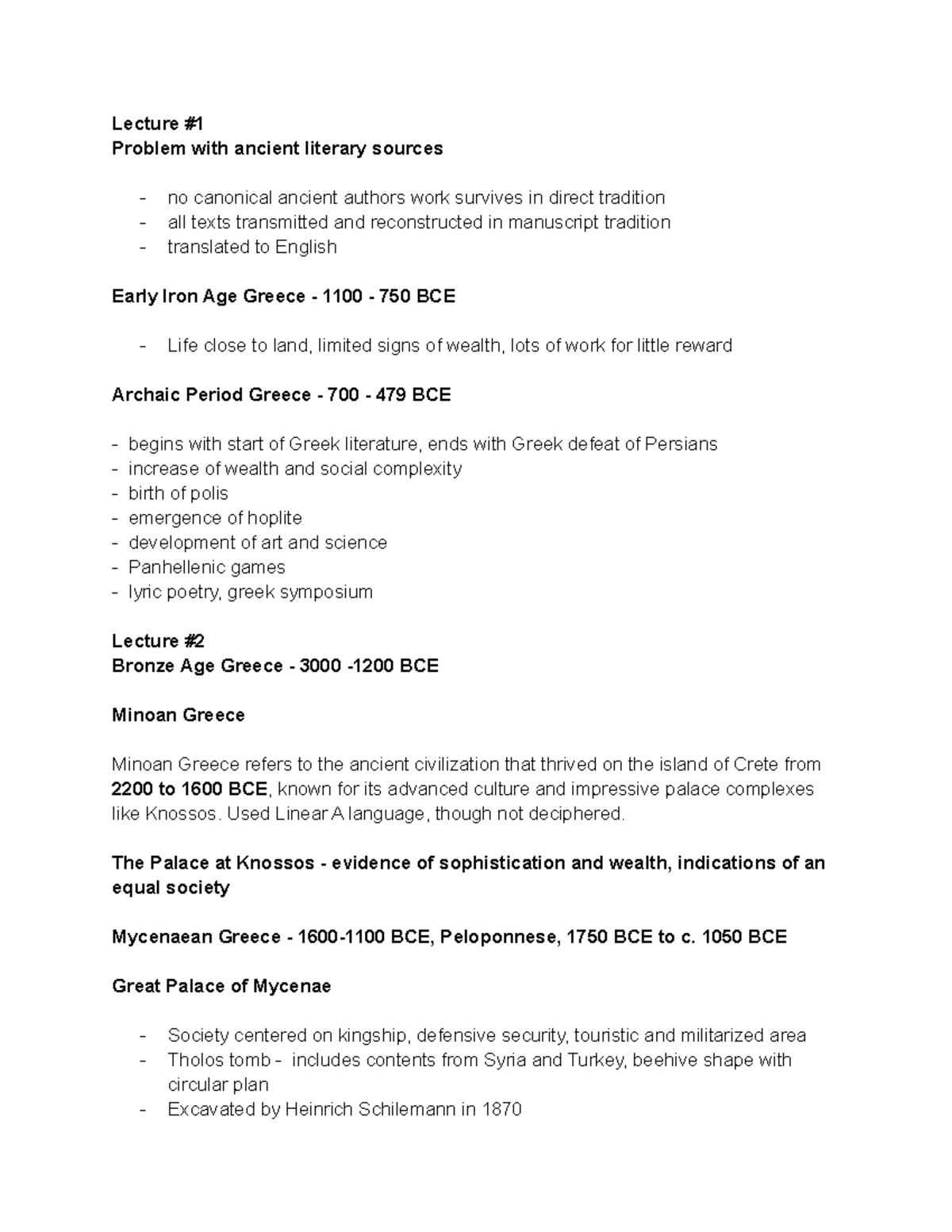 Ancient Literary Sources and Greek Civilization - Studocu