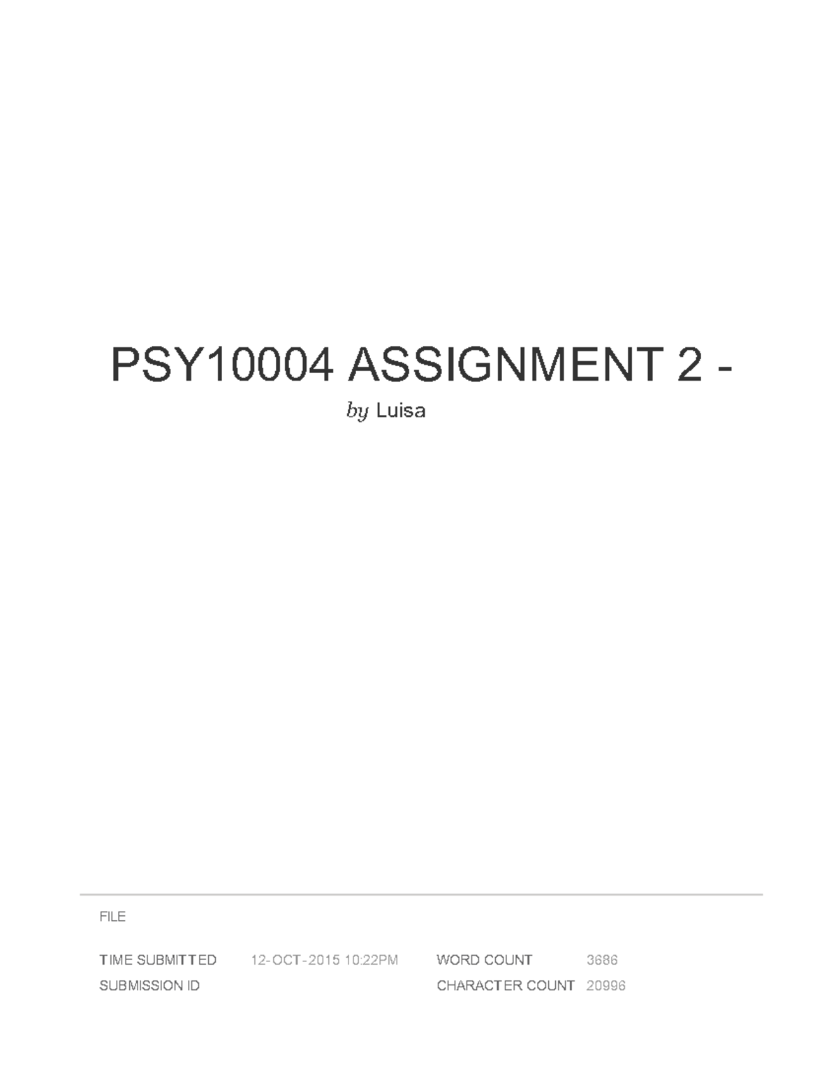 PSY10008 Lab report - HD example 2 - " # $ # $ - Studocu