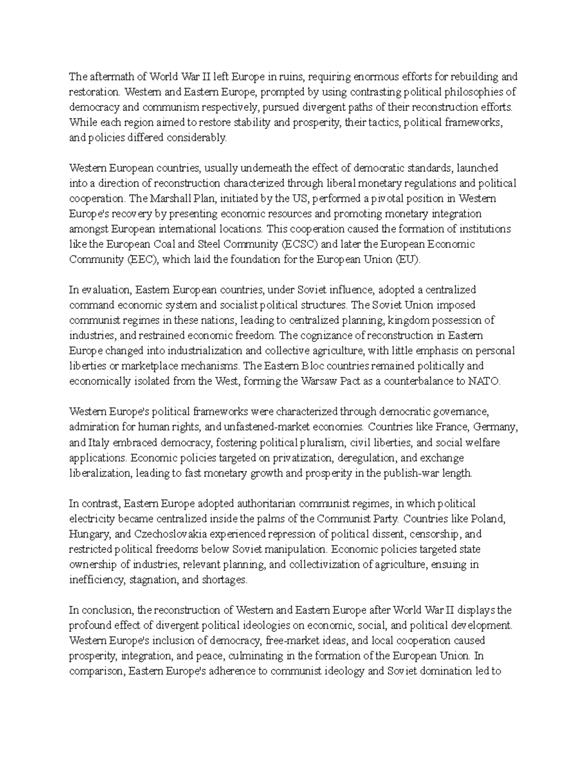 World History Part 4 - Unit 1 Writing Assignment - The aftermath of ...