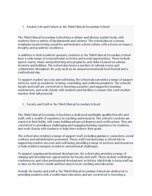 Third Clinical Secondary School Experience in History Social Sciences 3 ...