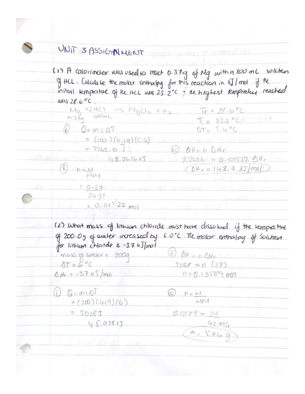 Unit 3 Assignment - CHE 112 - Studocu