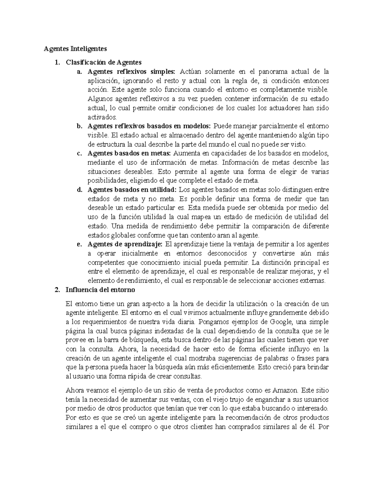 Agentes Inteligentes 11041381 - Agentes Inteligentes Clasificación de ...