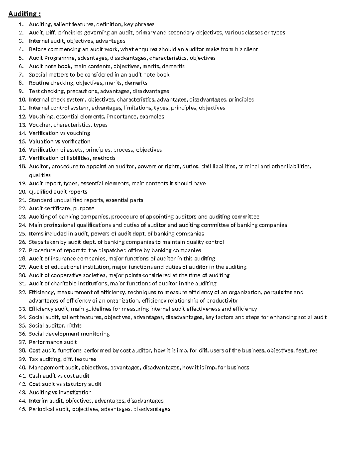 Auditing - Auditing, salient features, definition, key phrases 2. Audit ...