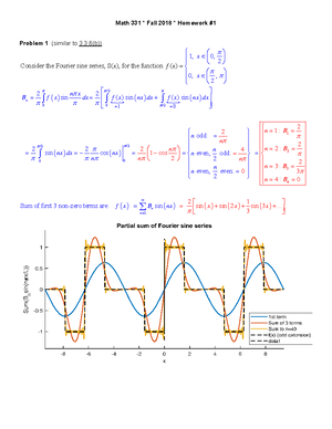 M331 F19 hw1 - Homework 1 - Math 331 * Fall 2019 * Homework # Problem 1 (similar to 3.3(b)) 1, 0 ...