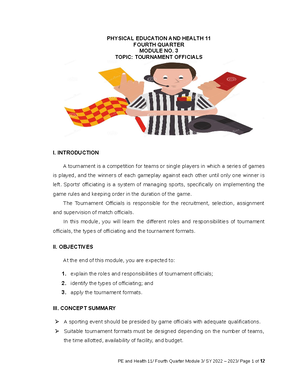 11 PE Module 1 4th Q ok - lecture about pe - PE and Health 11/ Fourth ...