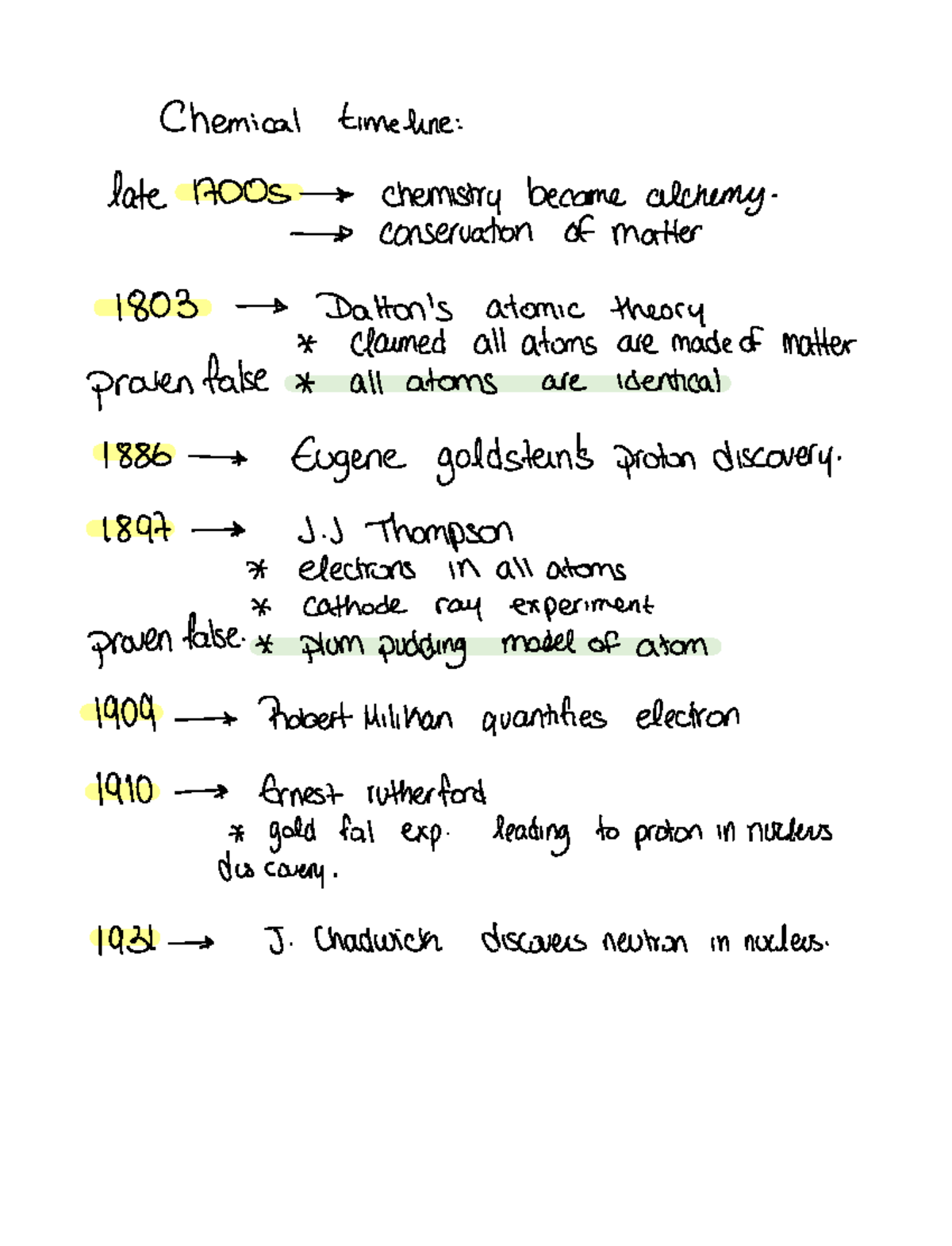 Midterm review - Chemical timeline late 1700s chemistry became alchemy ...