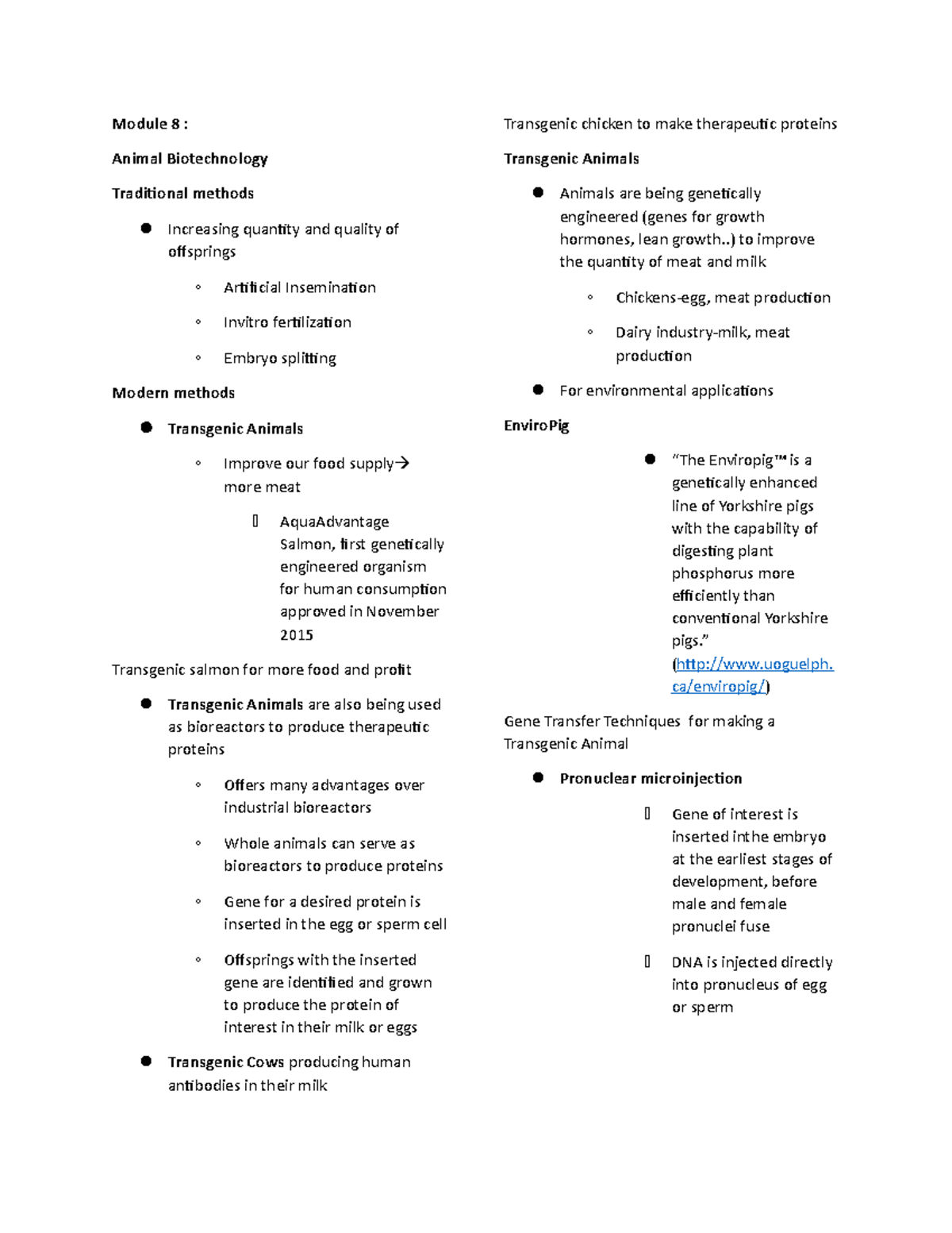 Module 8 Animal Biotech - Module 8 : Animal Biotechnology Traditional ...