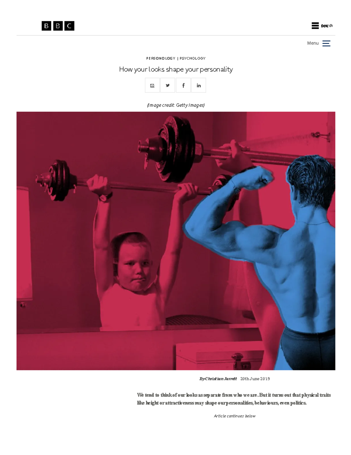 How your looks shape your personality - BBC Future - PERSONOLOGY ...