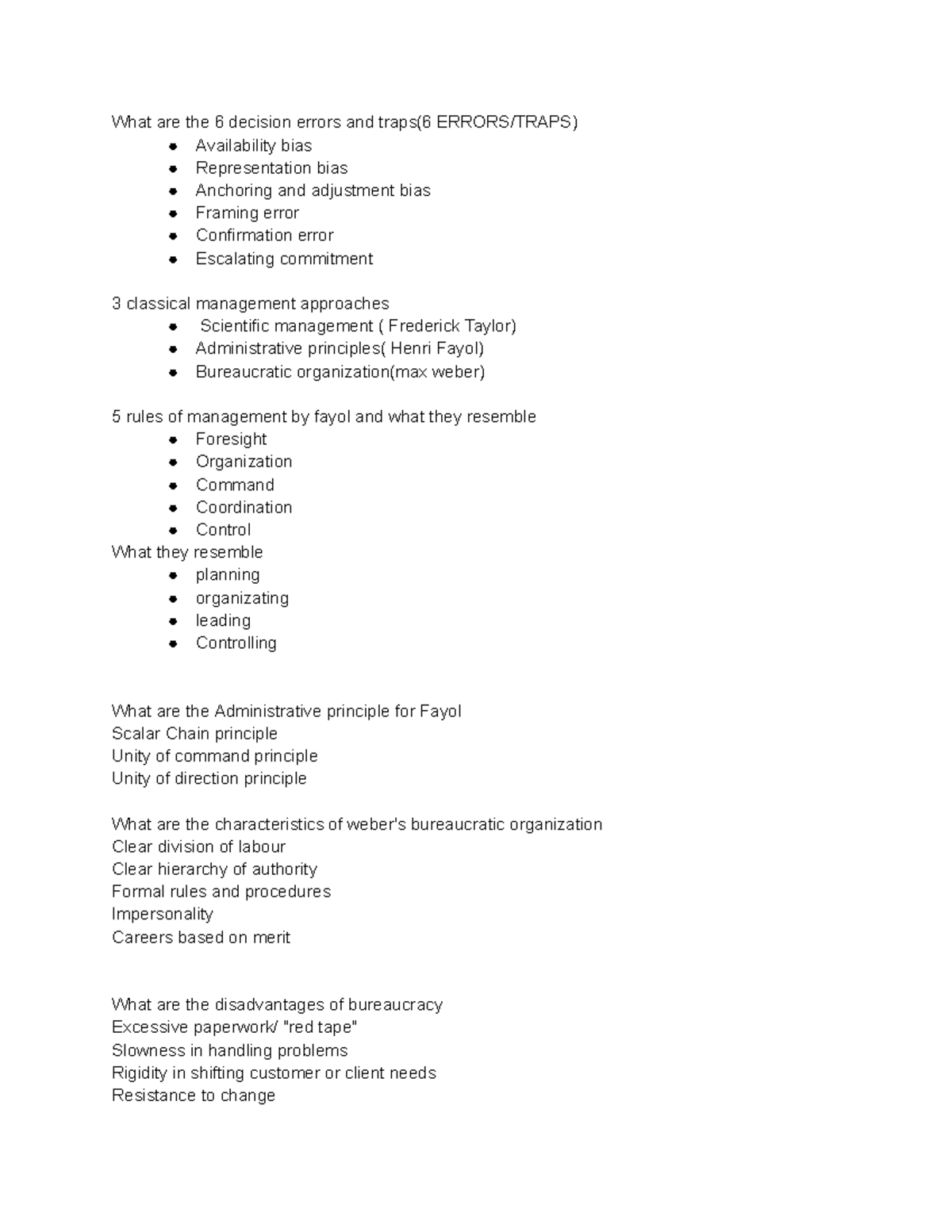 Gms midterm pt 5 - terms - What are the 6 decision errors and traps(6 ...