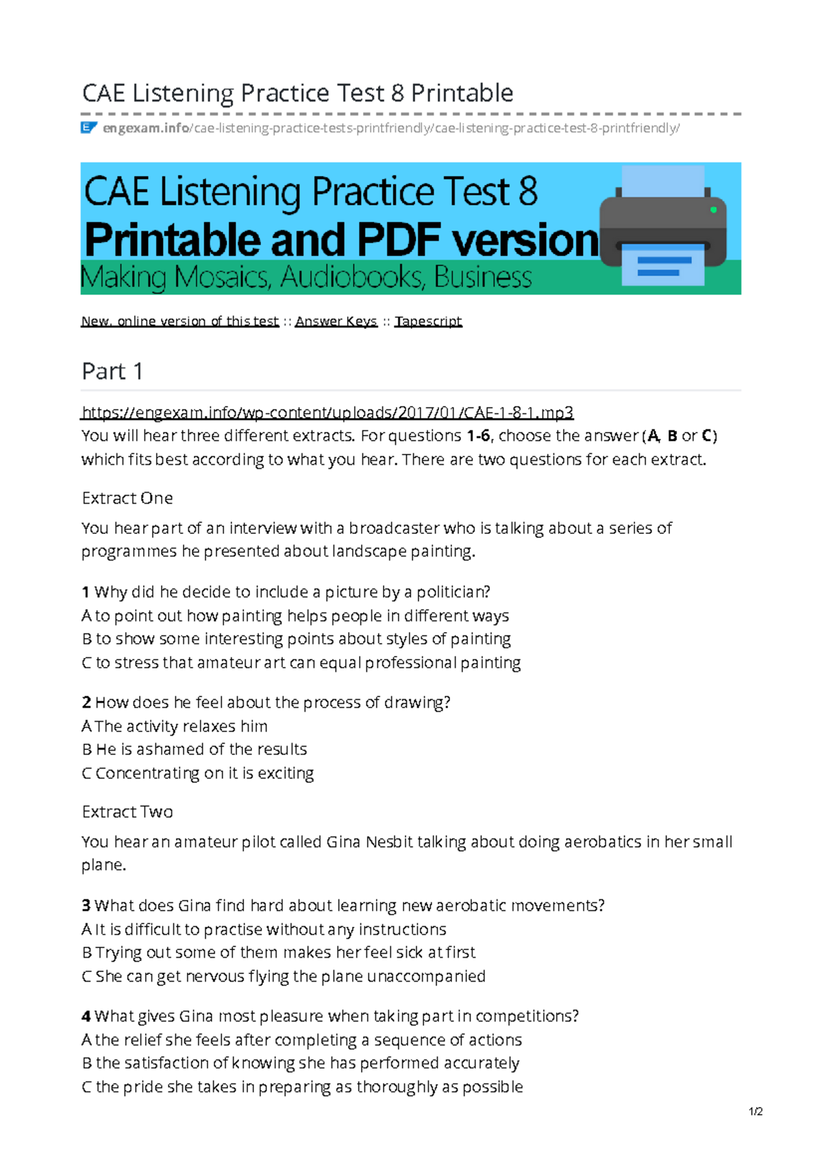 Engexam info CAE Listening Practice Test 8 1 Printable CAE Listening engexam-info-cae-listening-practice-test-8-1-printable-cae-listening