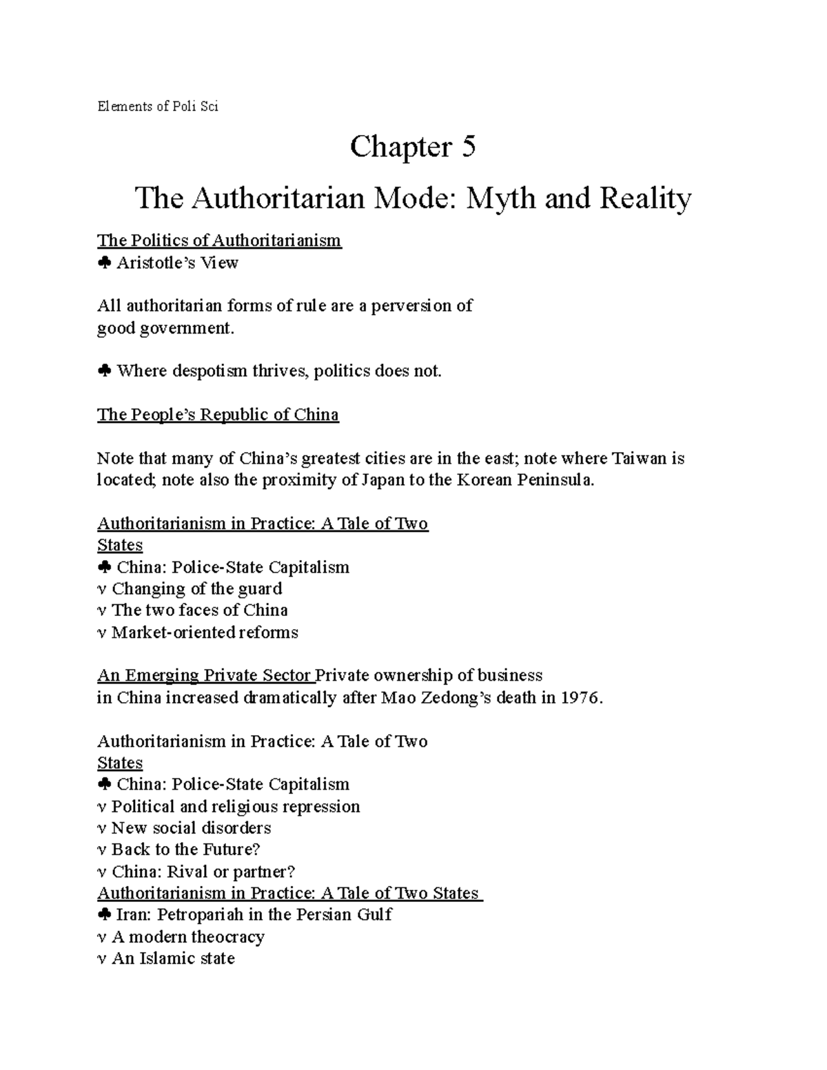 Elements of Poli Sci ch 5 - Elements of Poli Sci Chapter 5 The ...