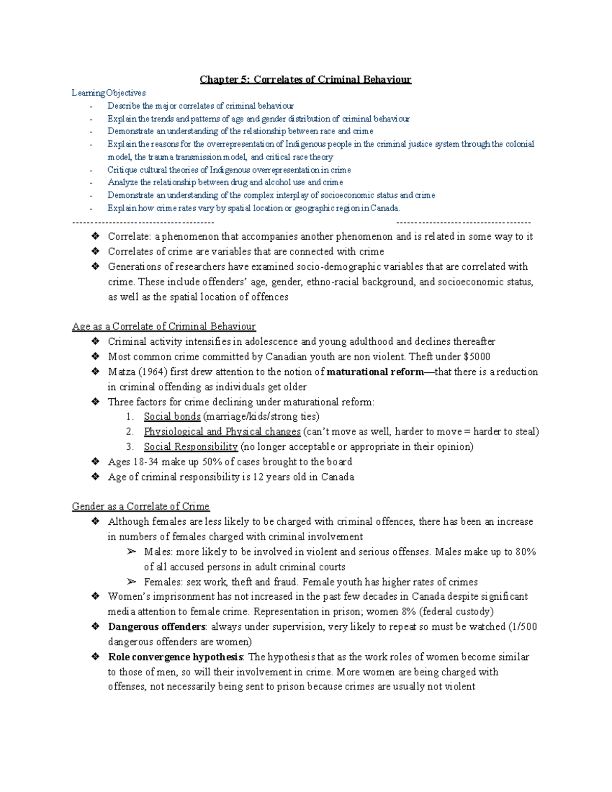 CRIM Textbook - Chap 5 - Chapter 5: Correlates of Criminal Behaviour ...