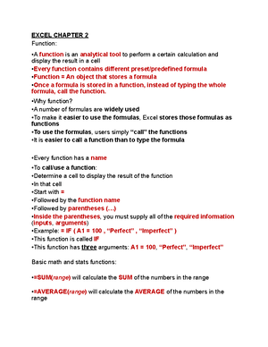 Excel chapter 1 - EXCEL CHAPTER 1 •A spreadsheet software A software to help users store data ...