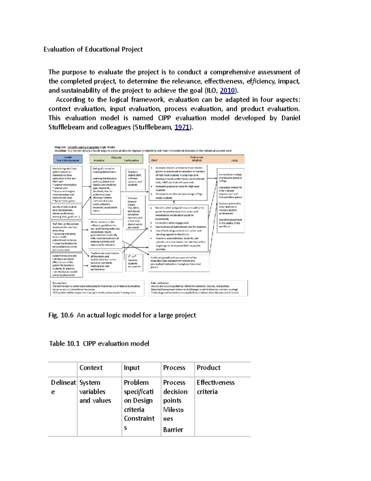 Evaluation of Educational Project - According to the logical framework ...
