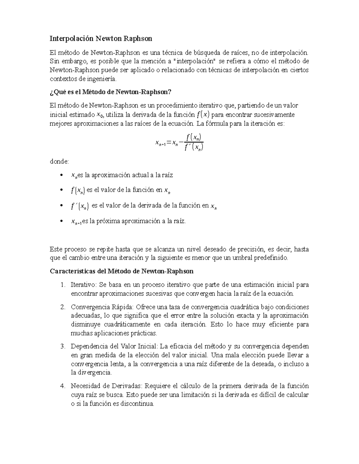 Interpolación Newton Raphson - Interpolación Newton Raphson El método ...