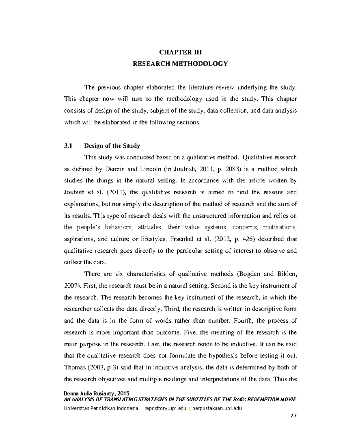 S ING 1006412 Chapter 3 - fsfsf - Denna Aulia Rusianty, 2015 AN ...